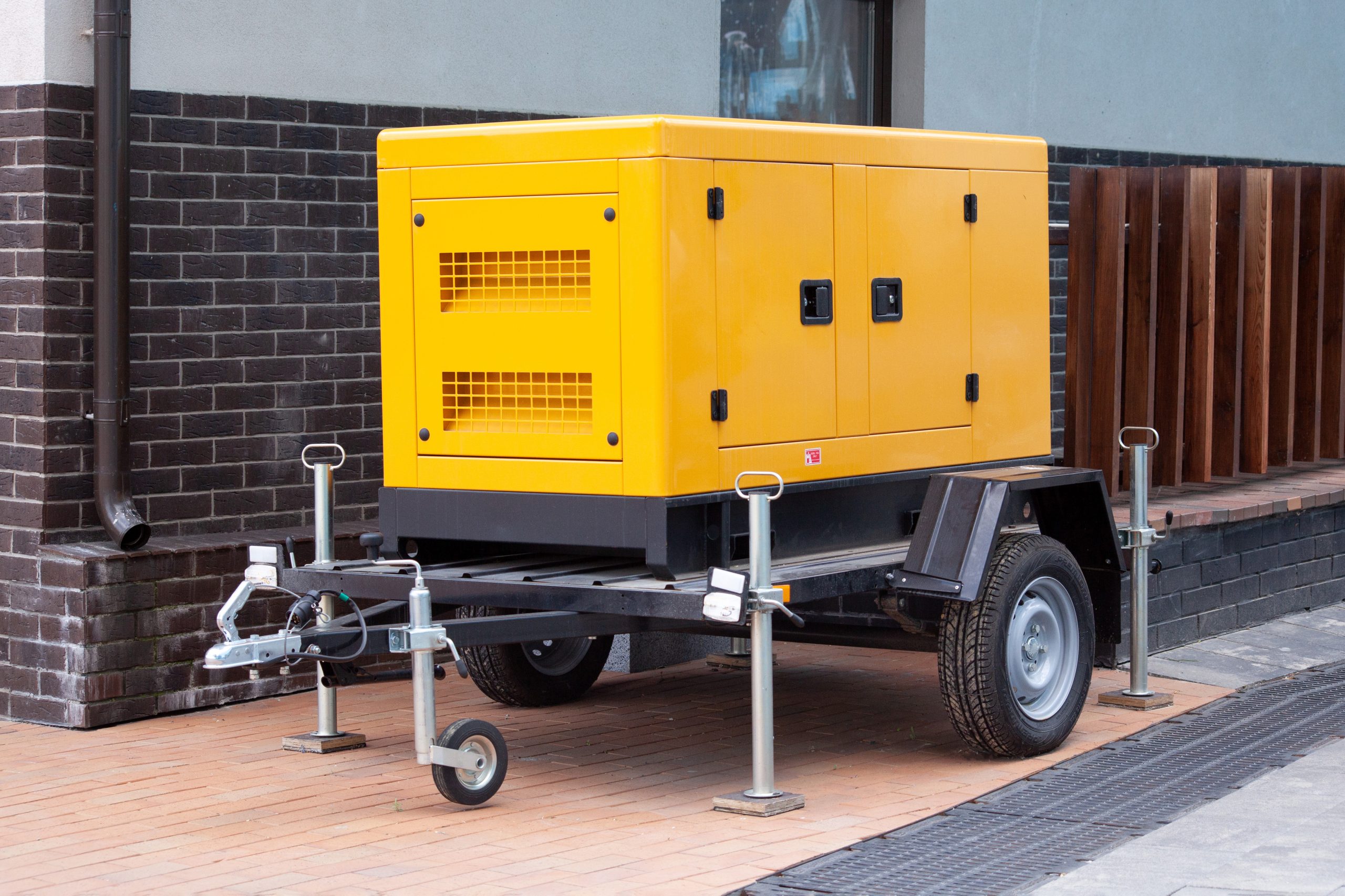 Mobile diesel charge generator for emergency electric power standing ...